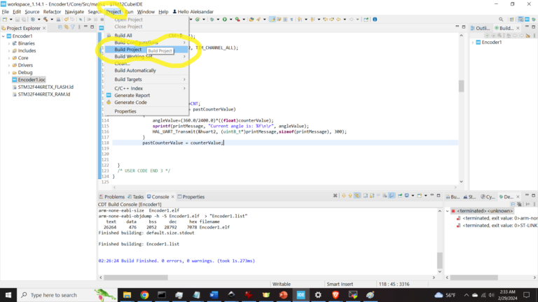 Interface Encoder With Stm32 Microcontroller And Read Encoder Angle Measurements Fusion Of