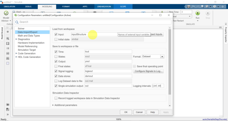 How To Import Matlab Arrays Signals And Data Into Simulink Simulation Inport Simulink Block