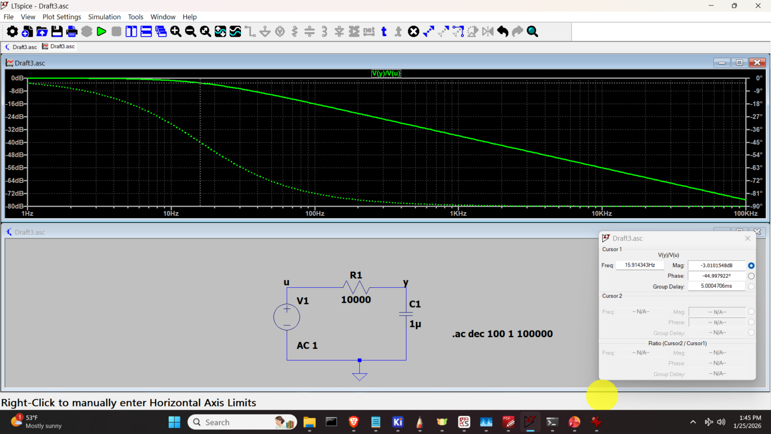 Generate Bode plot of RC circuit in LTspice – Fusion of Engineering ...
